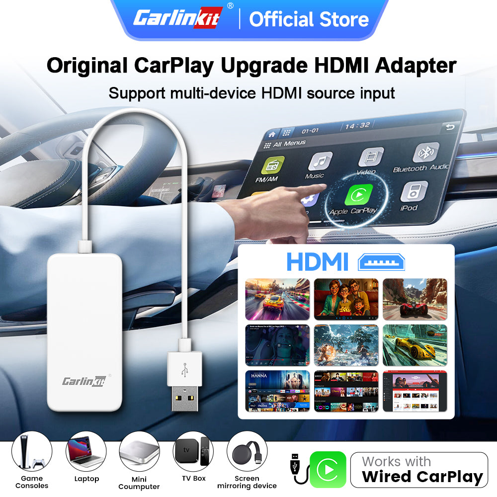 Carlinkit New Smart USB HDMI Adapter-Car 4K HD Output Video Dongle Sup ...
