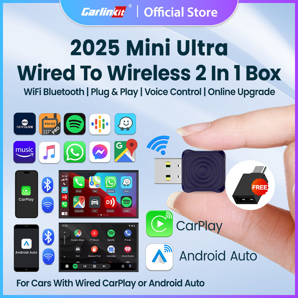 CarlinKit Mini Ultra Wireless Adapter Wireless Android Auto & CarPlay ...