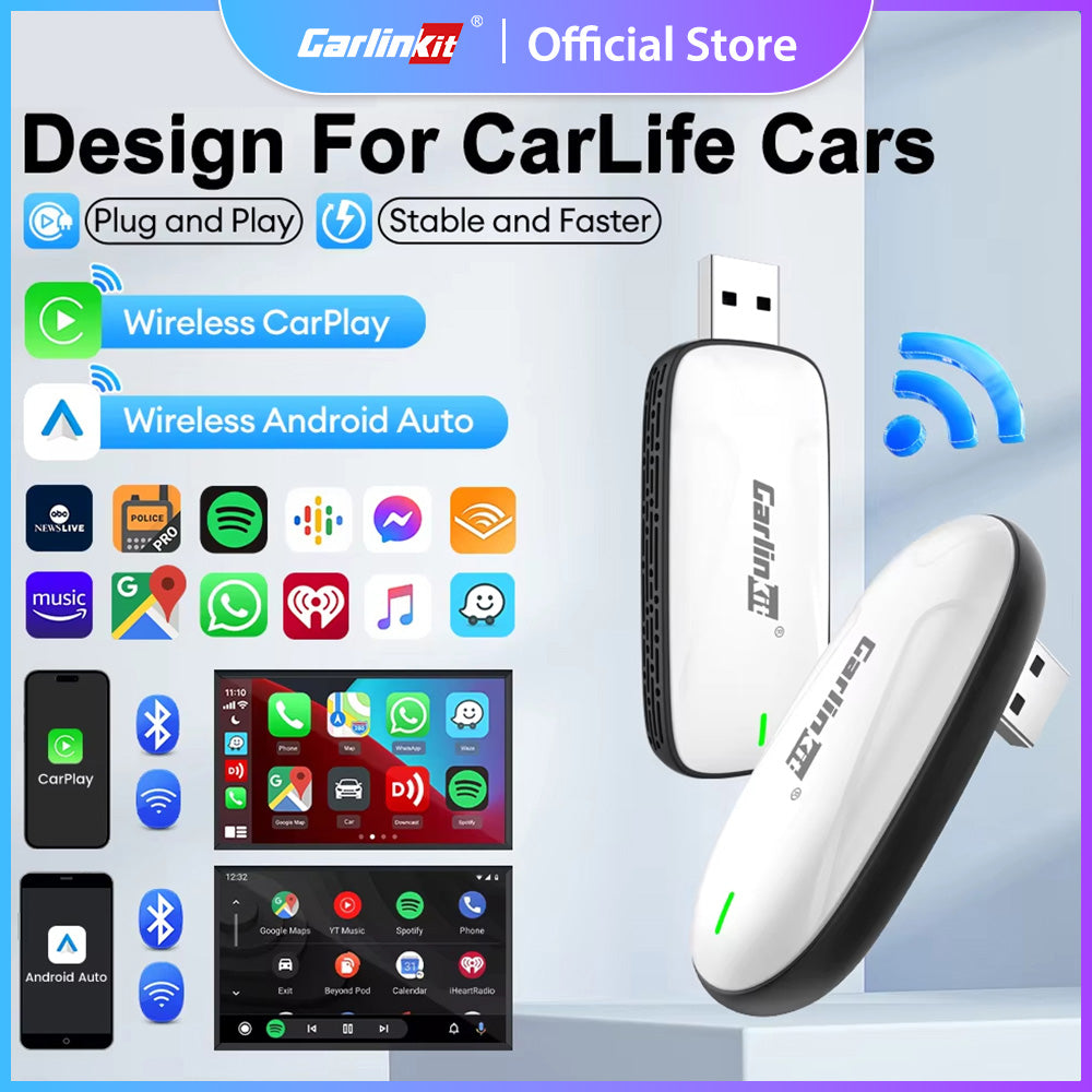 CarlinKit New Baidu CarLife to Wireless CarPlay Android Auto Wireless ...