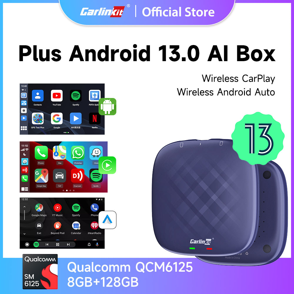 QCM6125 Android 13 8g+128g carlinkit carplay ai box plus carplay wirel ...
