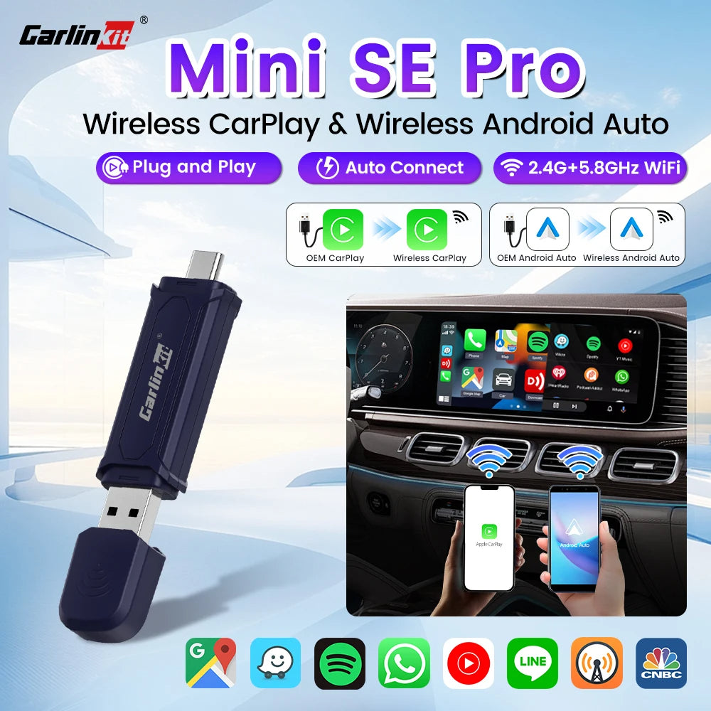 CarlinKit MINI SE Pro Wireless Adapter Smart Wireless CarPlay Android ...